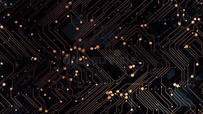 A Digital Microcircuit, Presenting a Background Technology Motherboard ...