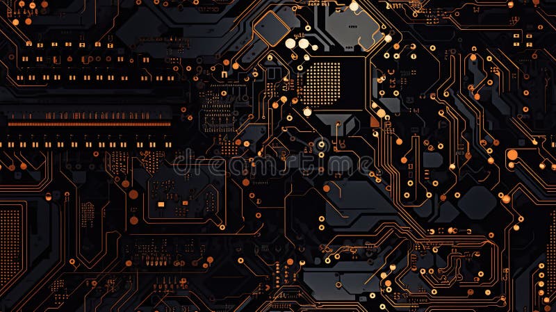 A Digital Microcircuit, Presenting a Background Technology Motherboard ...