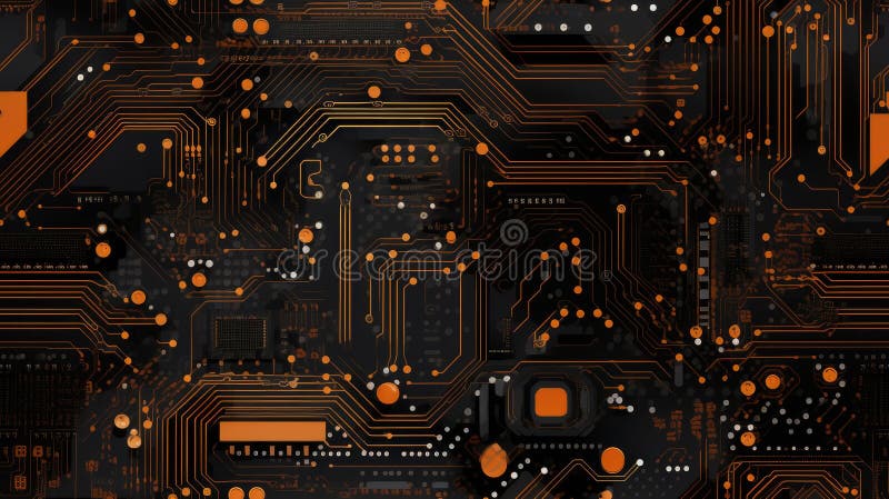 A Digital Microcircuit, Presenting a Background Technology Motherboard ...