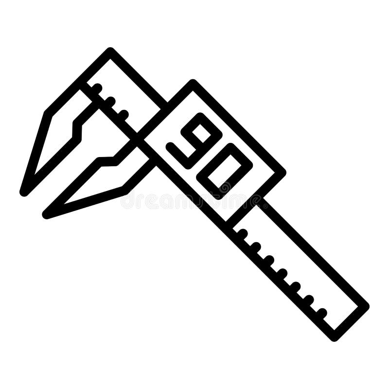 Digital Micrometer Display Icon, Outline Style Stock Vector ...