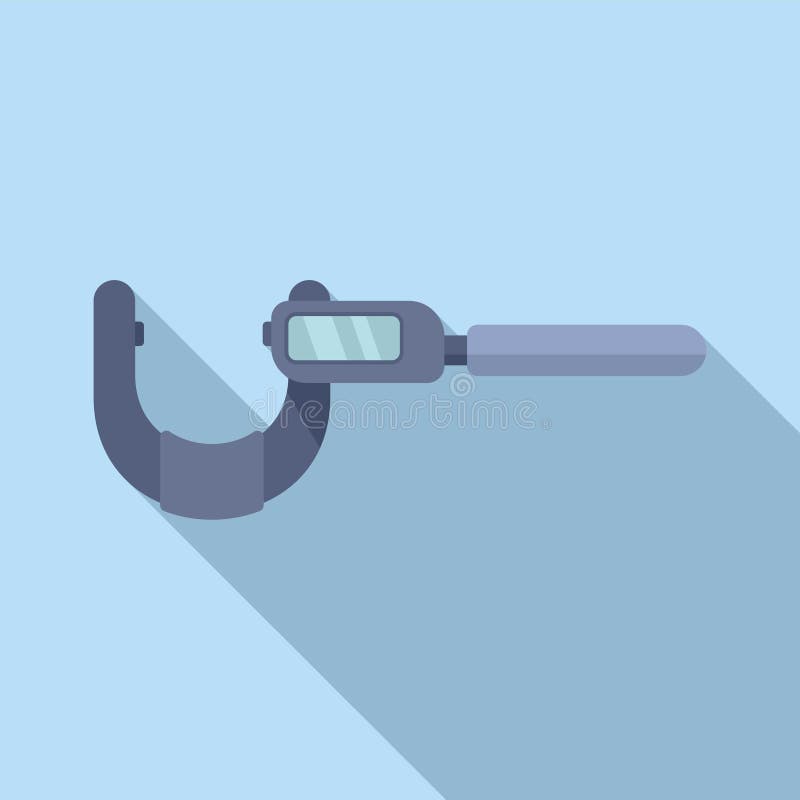 Digital Micrometer Gauge Icon Flat Vector. Vernier Scale Object Stock Illustration ...