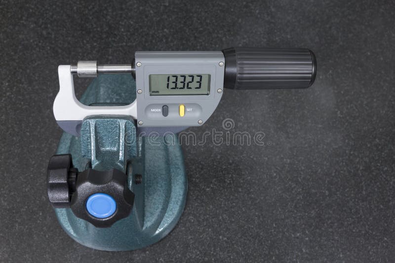Digital Micrometer Measurement a Shaft Stock Image - Image of tool ...