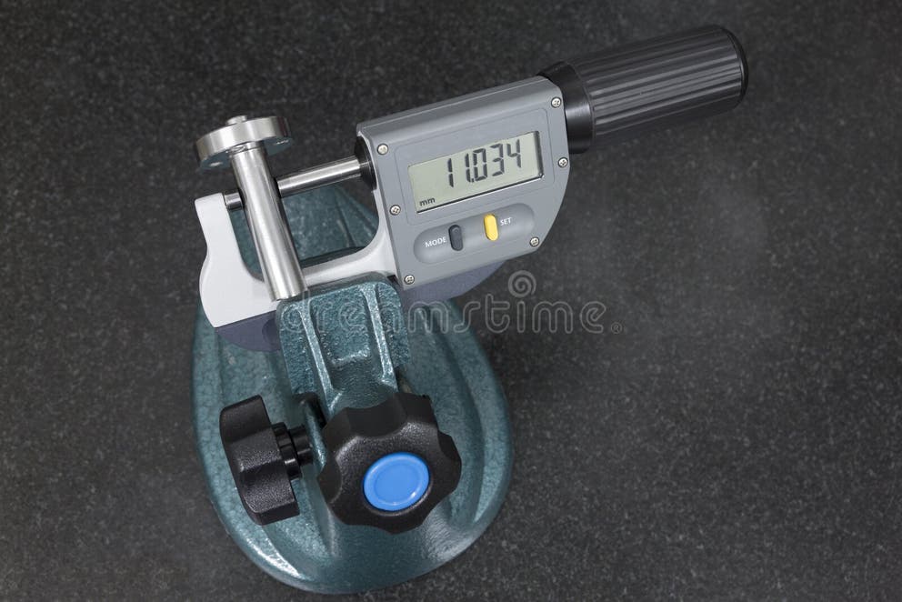 Digital Micrometer Measurement a Shaft Stock Image - Image of tool ...