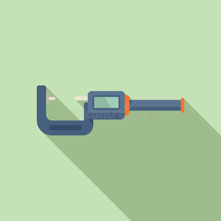 Digital Micrometer Ruler Icon Flat Vector. Laboratory Tool Stock Vector ...