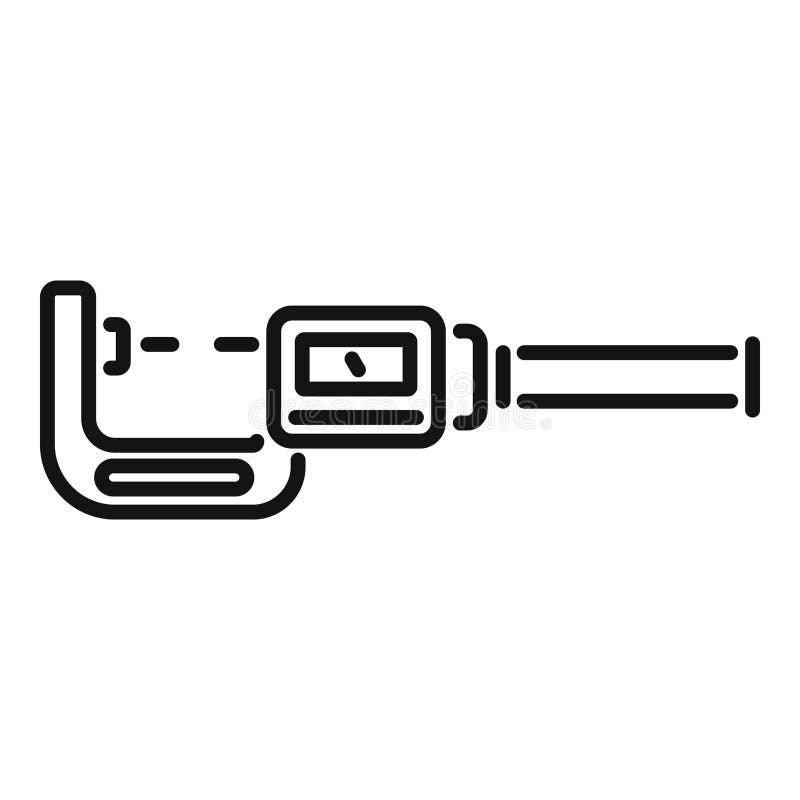 Digital Micrometer Tool Icon Outline Vector. Vernier Scale Stock ...