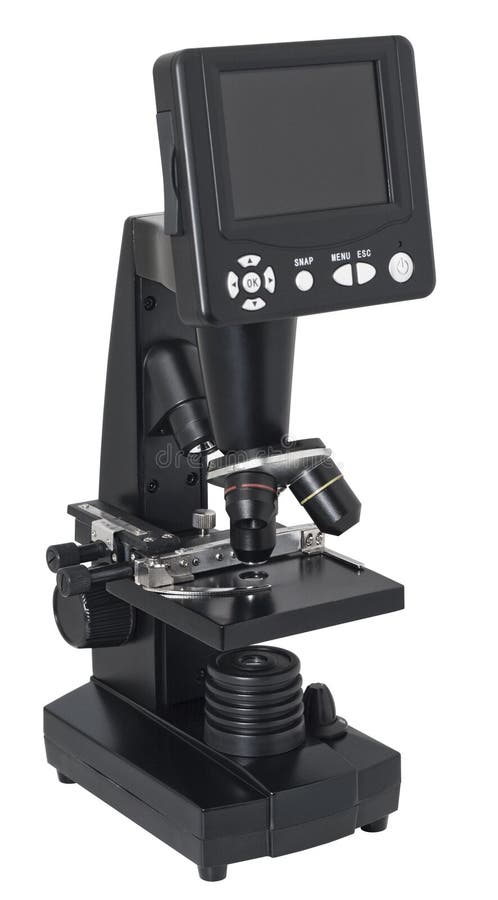 Digital Microscope and Monitor in Lab Stock Image - Image of computer ...