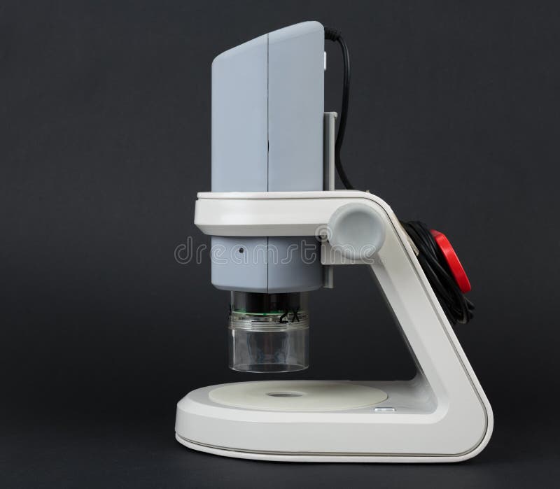 Digital Microscope on Gray Background Stock Image - Image of science ...