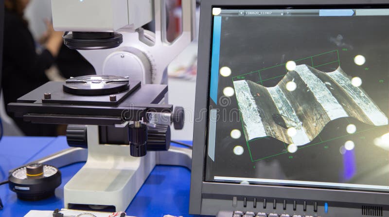 Digital Microscope and Monitor in Lab Stock Image - Image of computer ...