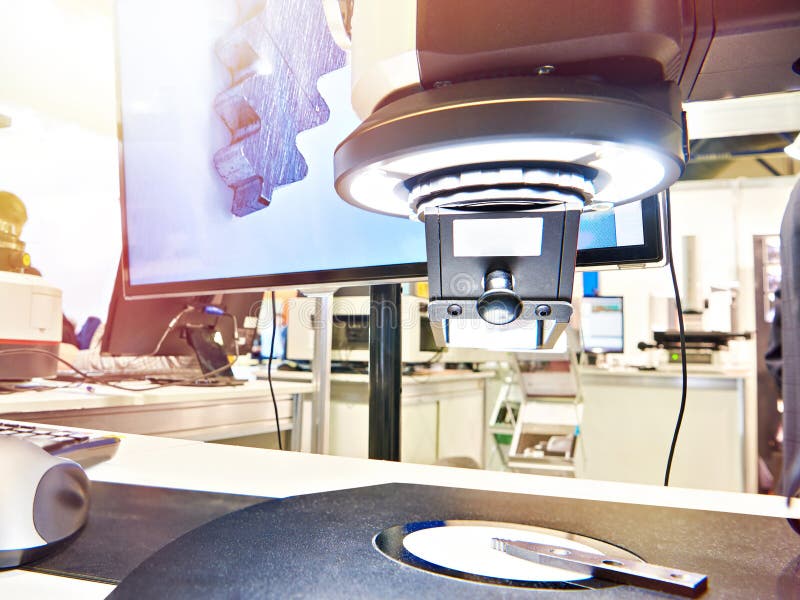 Digital Microscope and Measurement System Stock Image - Image of ...