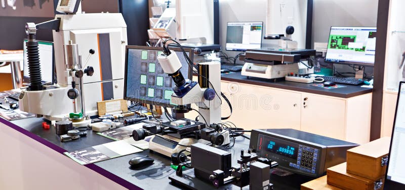 Digital Microscope and Monitor in Lab Stock Image - Image of computer ...