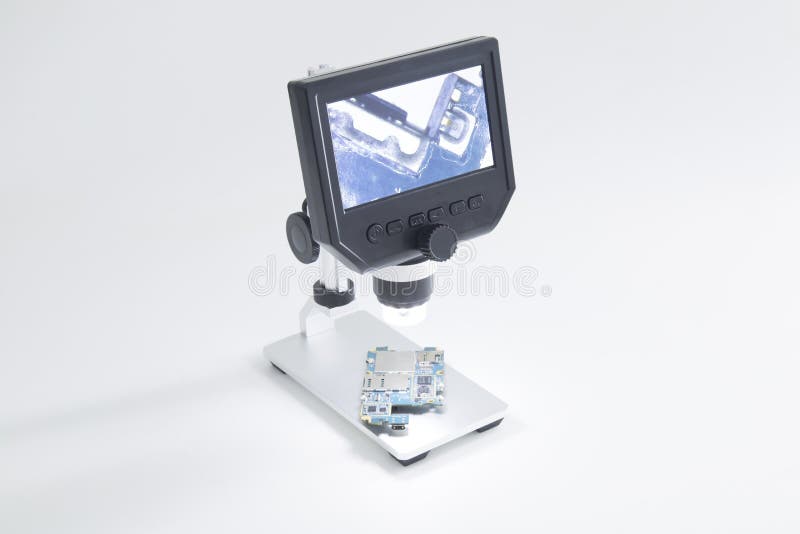 Digital Microscope for Repair of Electronic Components Stock Photo ...