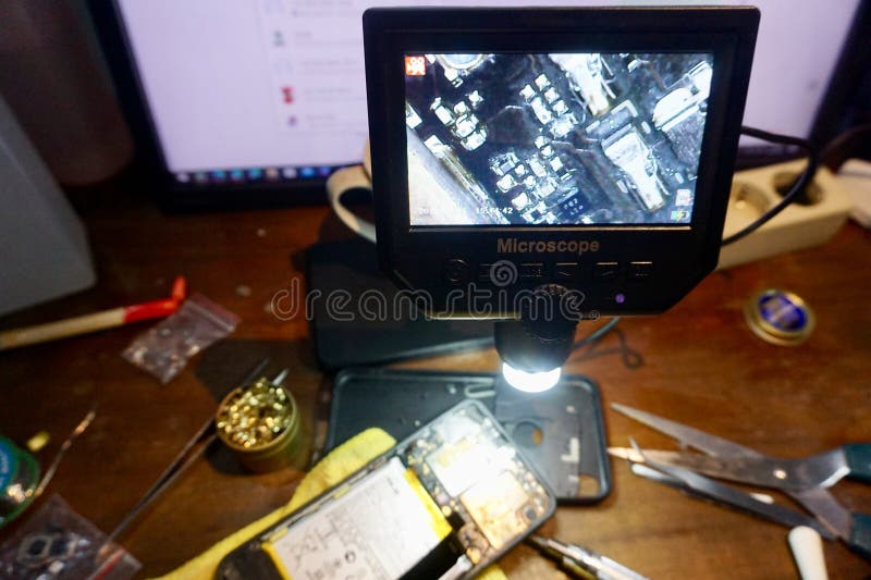 A Digital Microscope Used To Help Seeing Small Surface-mounted ...