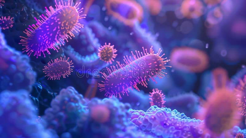 A Digital Microscopic Image of Bacteria Stock Image - Image of virus ...