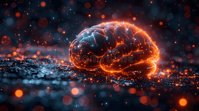 Digital Mind in Code, AI Intelligence Theme. Stock Illustration ...