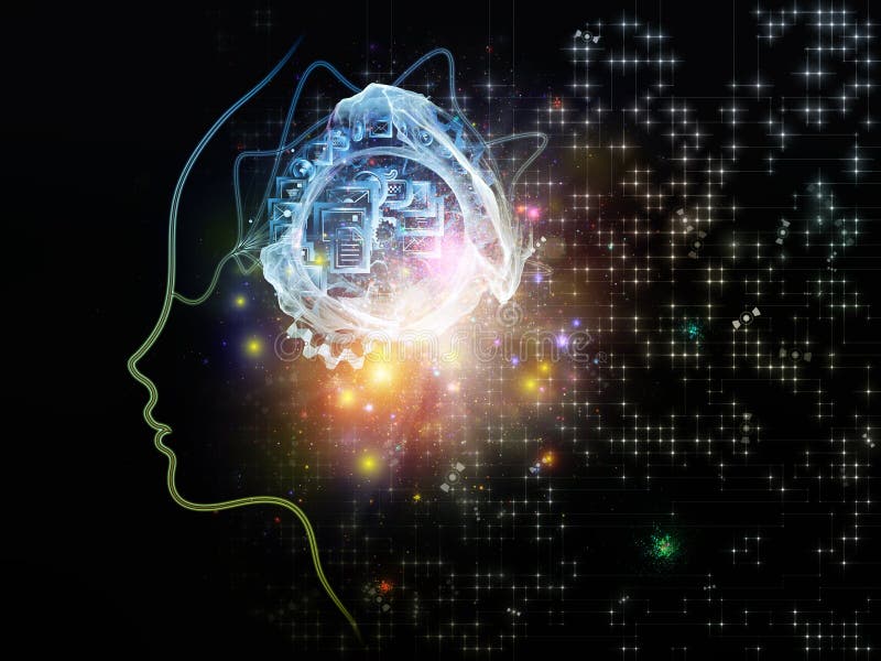 Digital Mind Painting stock illustration. Illustration of inspiration ...