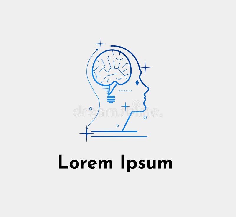 Digital mind logo stock vector. Illustration of side - 327600837