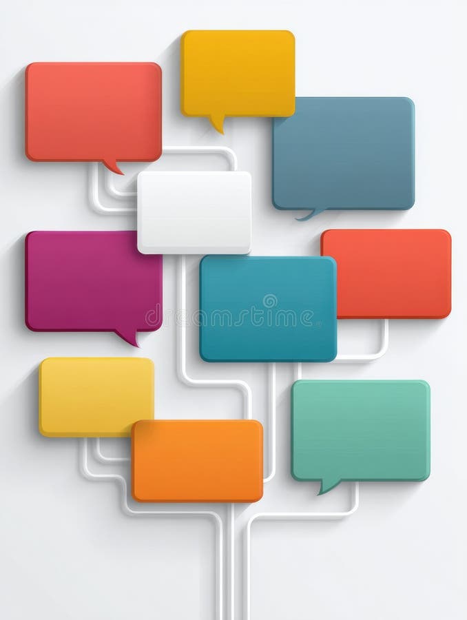Digital Mind Map Illustrating Open Conversation with Modern Design and ...