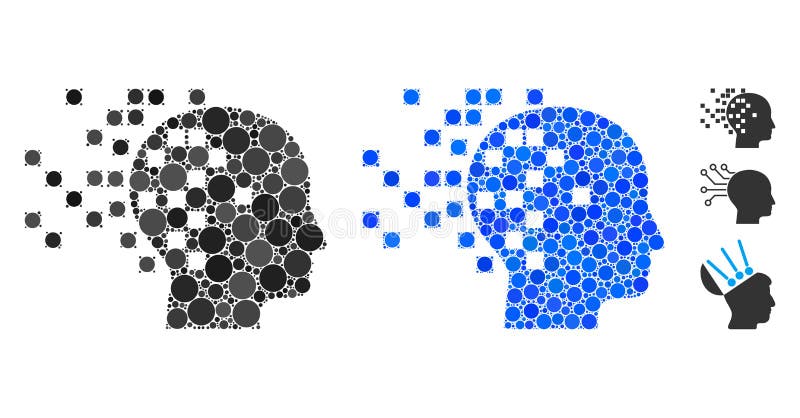 Digital Mind Mosaic Icon of Circle Dots Stock Vector - Illustration of ...