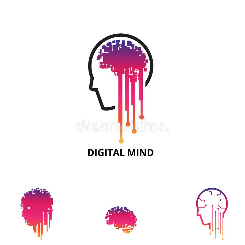 Digital Mind Vector Symbol Set Stock Vector - Illustration of ...