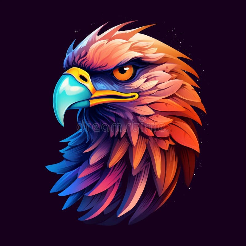Digital Minimalistic Colored Eagle Illustration Stock Illustration - Illustration of minimalism ...