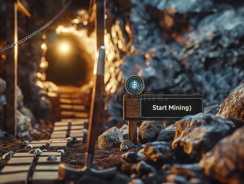 Digital Mining Concept in a Tunnel Stock Image - Image of equipment, virtual: 321915477