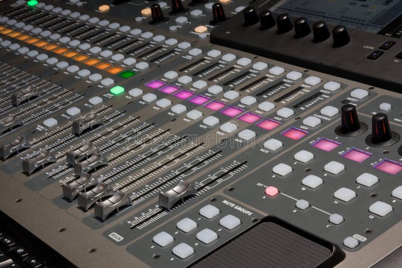 Digital Mixer In Recording Studio Stock Photo - Image of studio, ruins ...