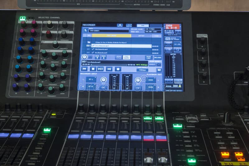 Digital mixing console stock photo. Image of player, play - 83726542
