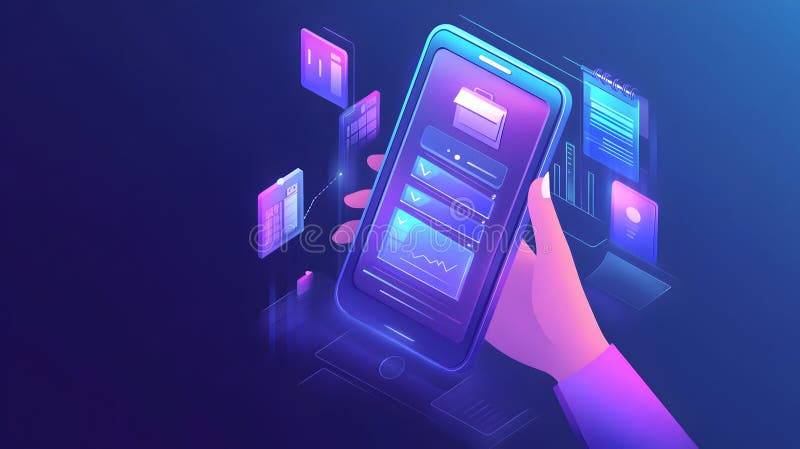 Digital Mobile Phone Interface with Financial Applications Stock ...