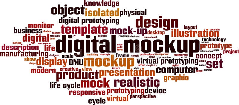 Digital mockup word cloud stock vector. Illustration of word - 276648894