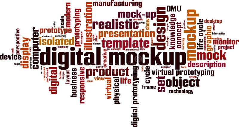 Digital mockup word cloud stock vector. Illustration of layout - 279339052
