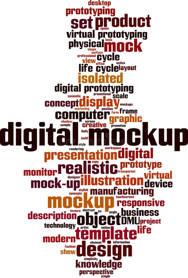 Digital mockup word cloud stock vector. Illustration of design - 282475611