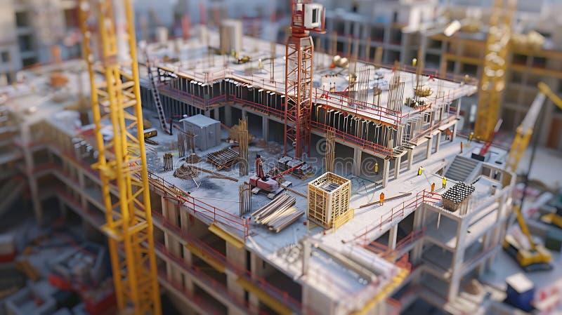A Digital Model of a Building Stock Illustration - Illustration of ...