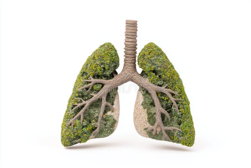 Digital Model of Lungs with Bacteria and Dust Exposure Stock Image ...