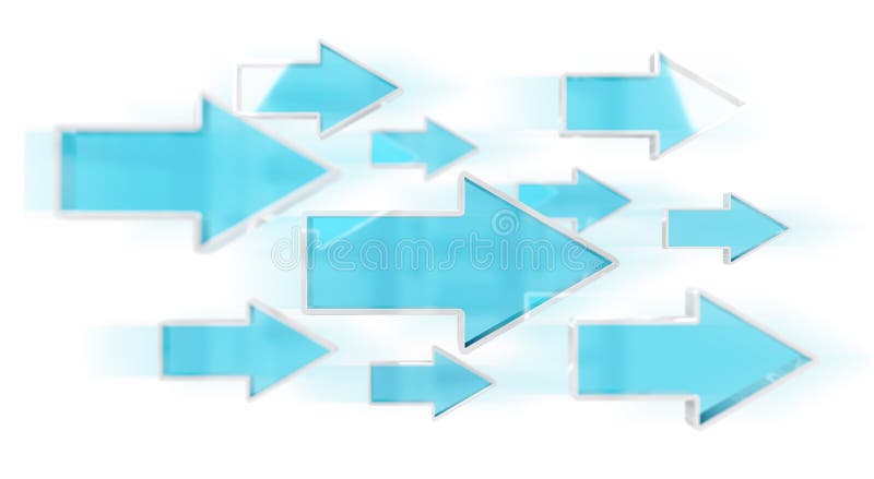 Digital Modern Blue Arrow 3D Rendering Stock Illustration ...