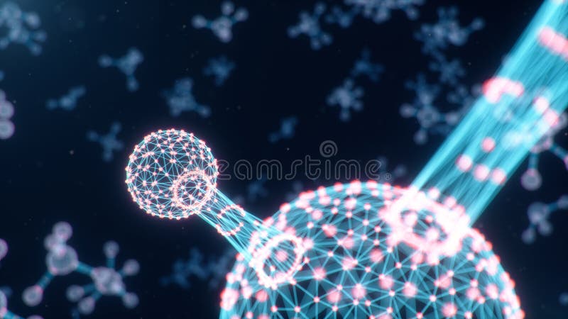 Digital Molecules, Atoms Bacground. Grid Structure, Connection Lines ...