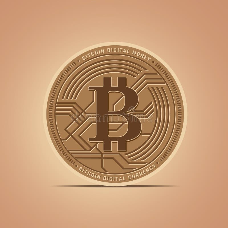 Digital Money Bitcoins Flat Icon Vector Illustration Stock Vector ...