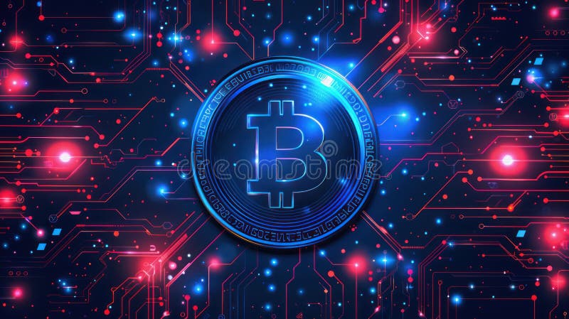 Digital Money and Blockchain Technology Banner with Crypto and BTC ...