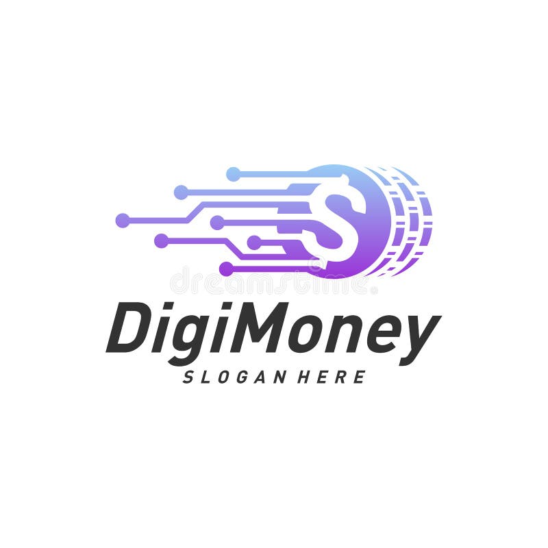 Digital Money Logo Design Concept Vector, Simple Money Technology Logo ...