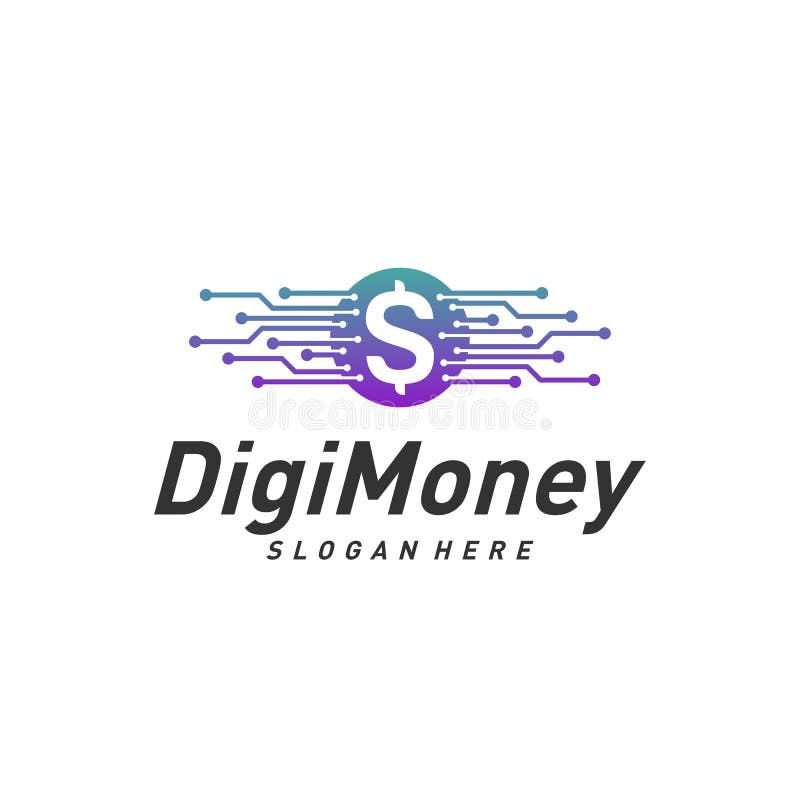 Digital Money Logo Design Concept Vector, Simple Money Technology Logo ...