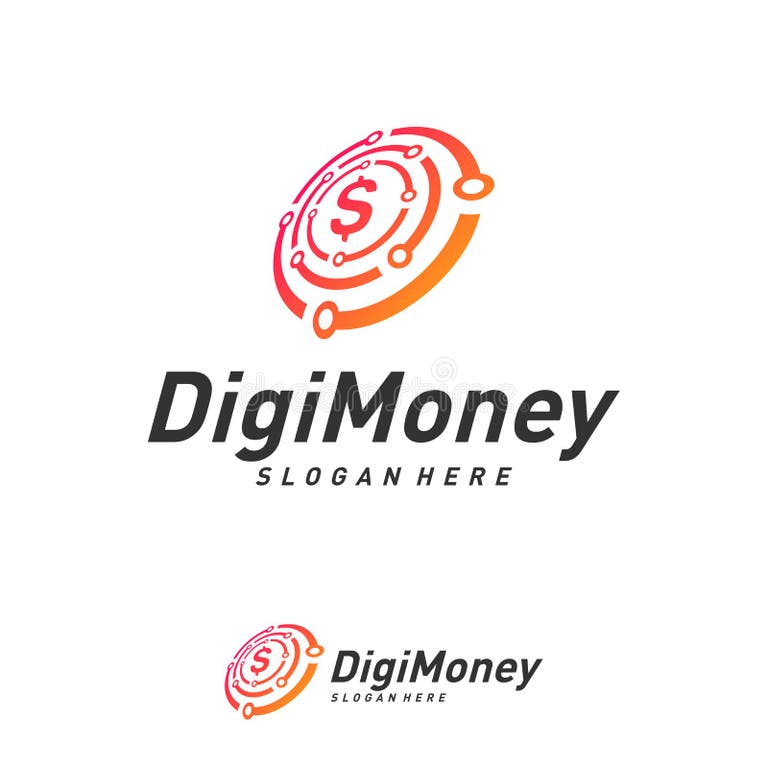 Digital Money Logo Design Concept Vector, Simple Money Technology Logo ...