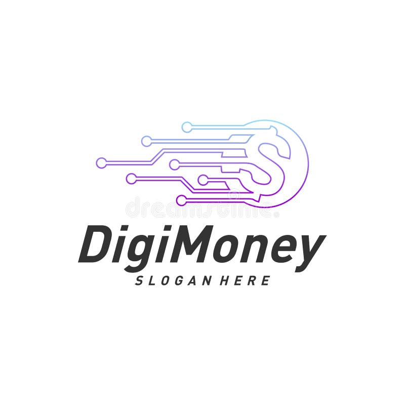 Digital Money Logo Design Concept Vector, Simple Money Technology Logo ...