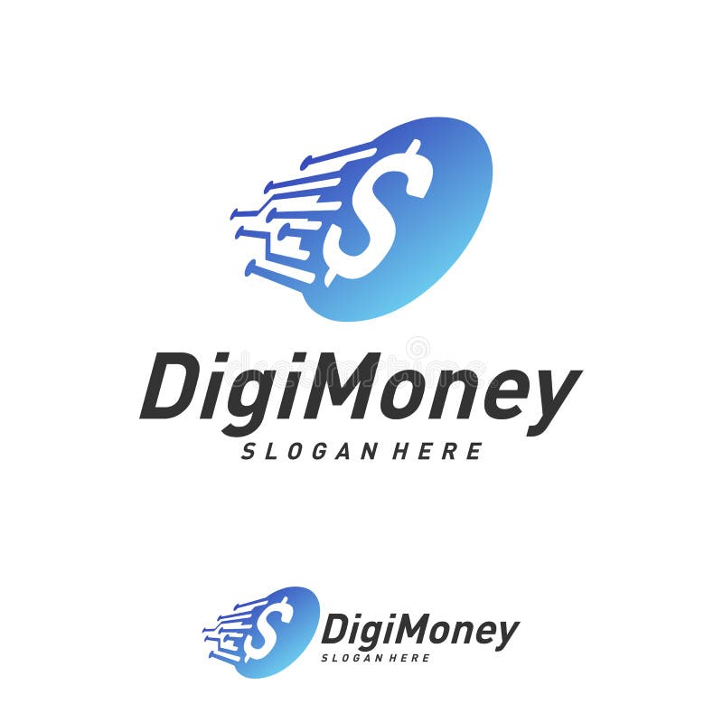 Digital Money Logo Design Concept Vector, Simple Money Technology Logo ...