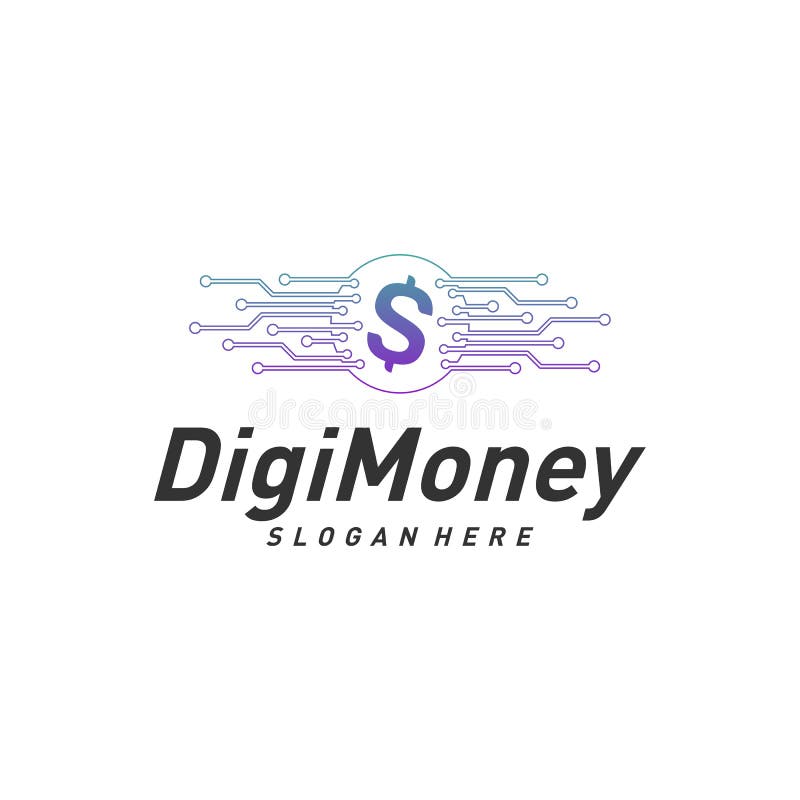 Digital Money Logo Design Concept Vector, Simple Money Technology Logo ...