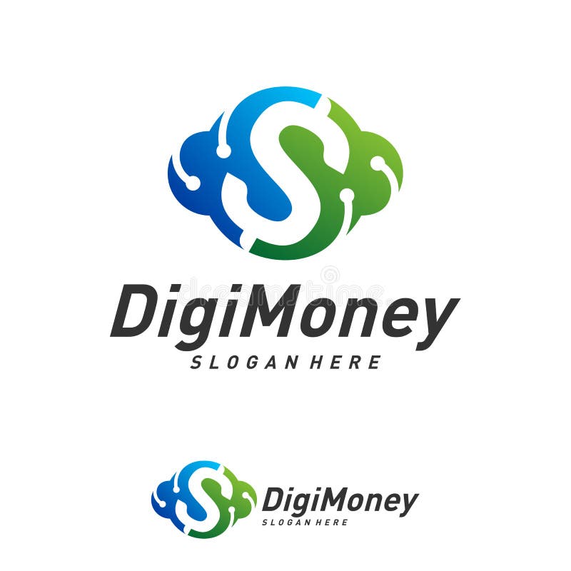 Digital Money Logo Design Concept Vector, Simple Money Technology Logo ...