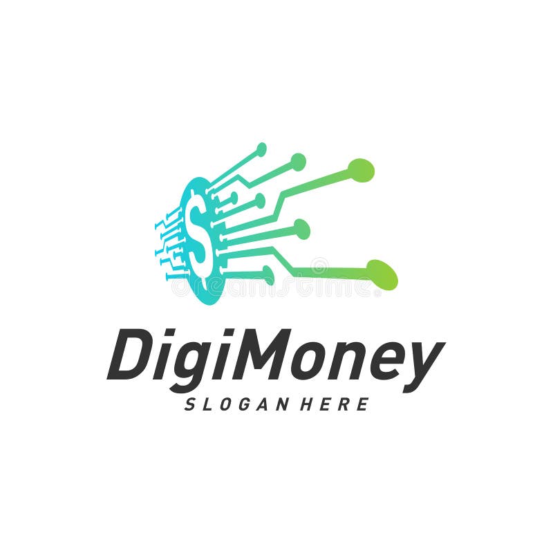 Digital Money Logo Design Concept Vector, Simple Money Technology Logo ...