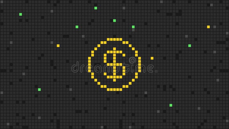Digital Money Pixel Dollar Sign. Abstract Background Stock Vector ...