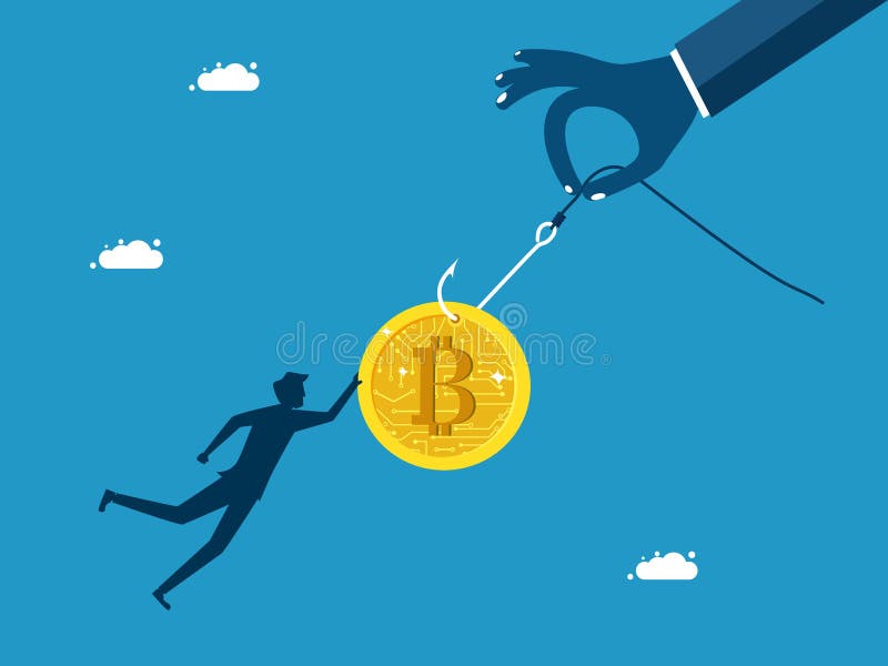Digital Money Scam. Businessman Victim of Bitcoin Stock Vector ...
