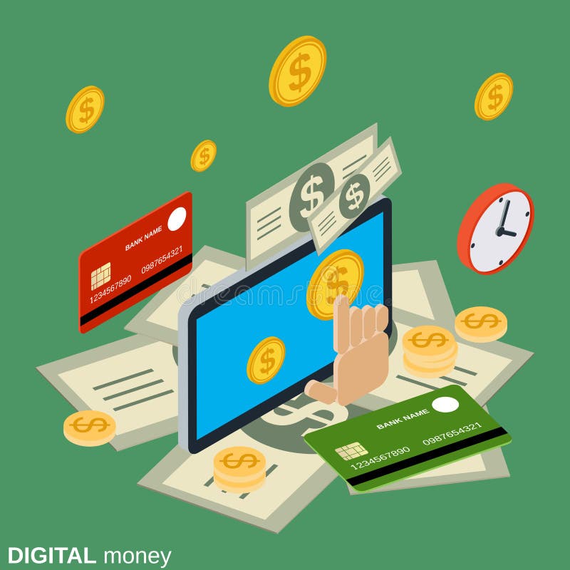 Digital Money Vector Concept Stock Vector - Illustration of currency ...