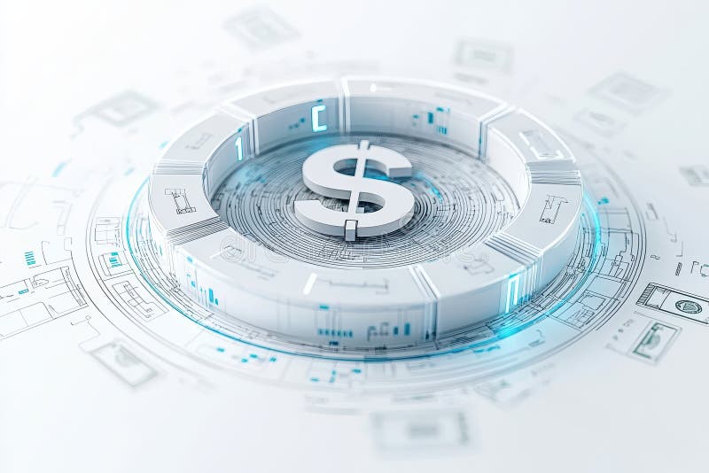 Digital Money Visualization with Dollar Symbol for Market Value and ...