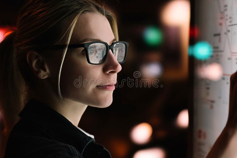 Digital Monitor with Public Transport Subway Map Stock Image - Image of ...